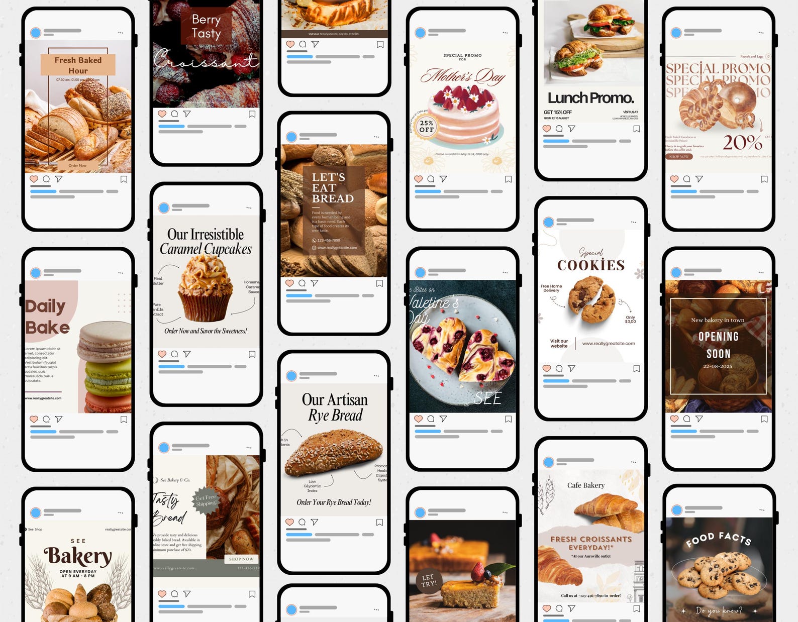 Bakery Instagram Post & Story Template, Bakery and Sweet Shop Templates ...