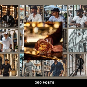300 Lux Men Instagram Post Templates | MRR/PLR Digital Product Template ...