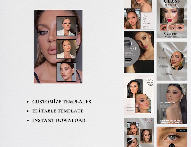 Makeup Artist Instagram Story Templates, Beauty Salon Social Media,mua ...