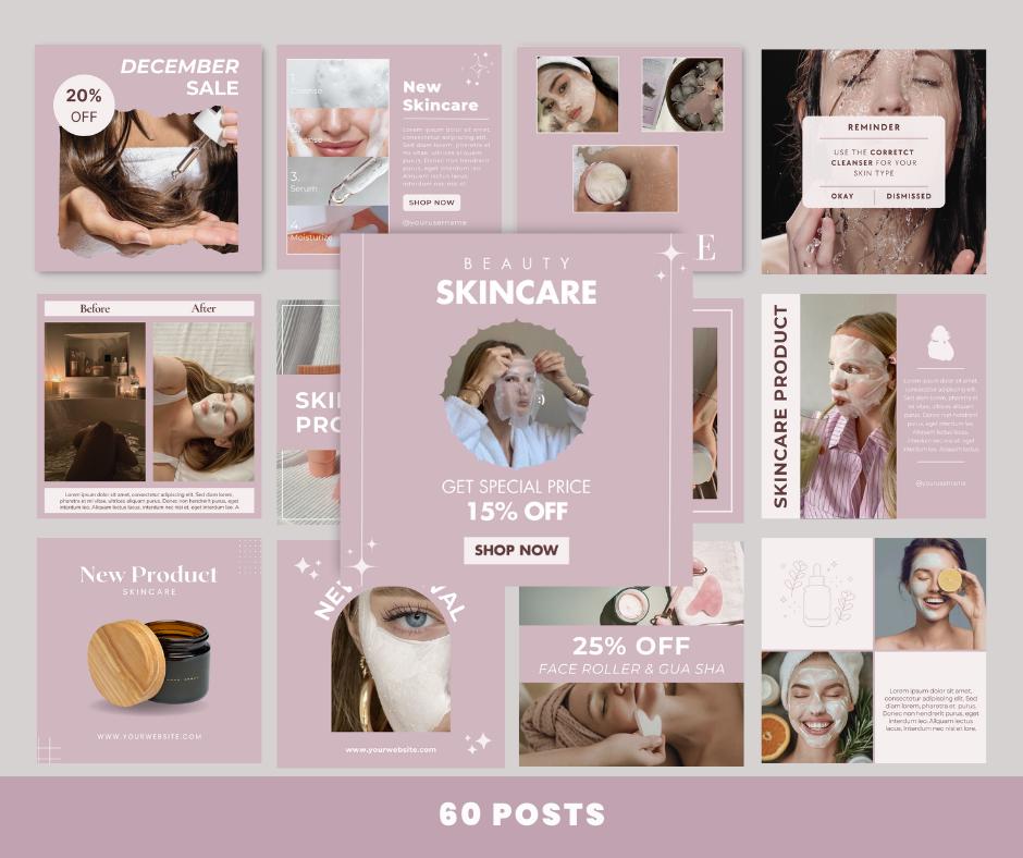 60 Skin Care Instagram Template | Esthetician Instagram Template ...