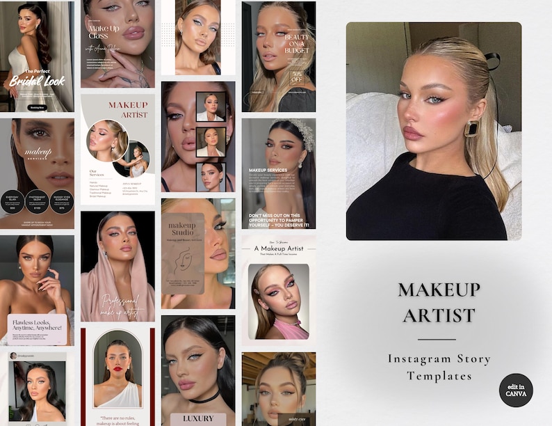 Makeup Artist Instagram Story Templates, Beauty Salon Social Media,mua ...