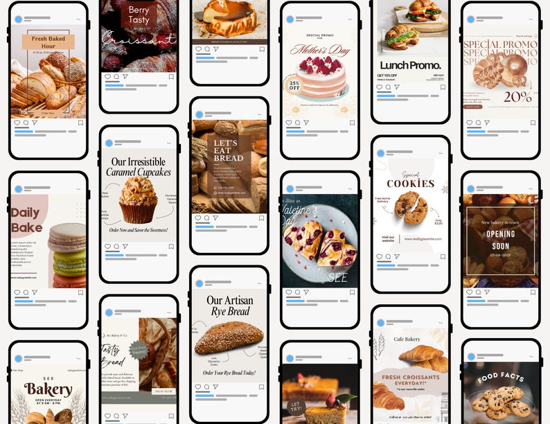 Bakery Instagram Post - Story - Video Template, Bakery and Sweet Shop ...