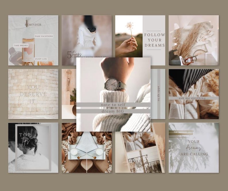 100 Pcs Instagram Post Template - Content Creator - Instagram Story ...