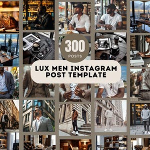 300 Lux Men Instagram Post Templates | MRR/PLR Digital Product Template ...
