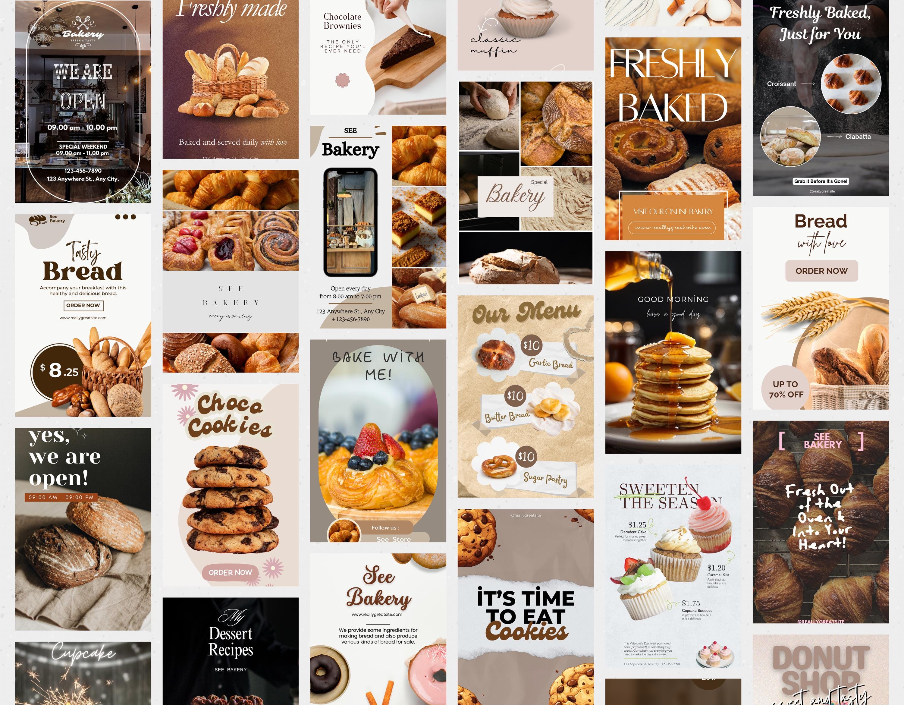 Bakery Instagram Post & Story Template, Bakery and Sweet Shop Templates ...