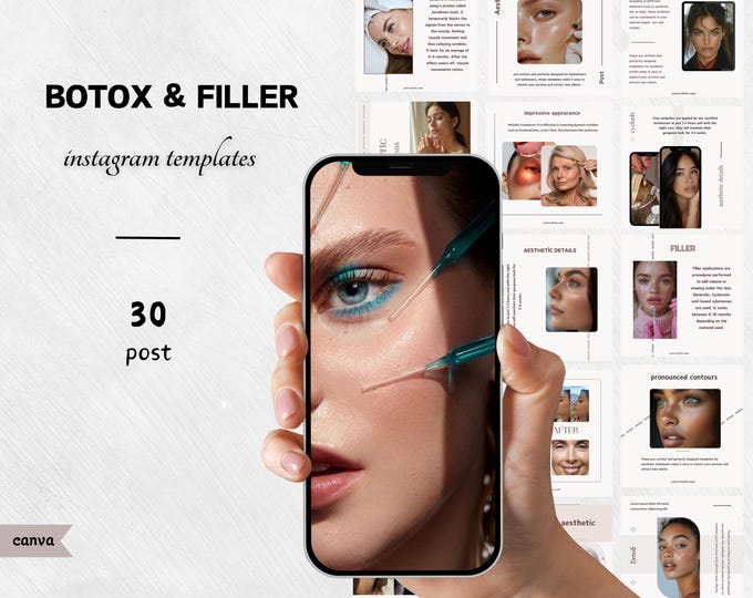 Botox & Filler Instagram Post Templates, Aesthetic Nurse and Lip ...