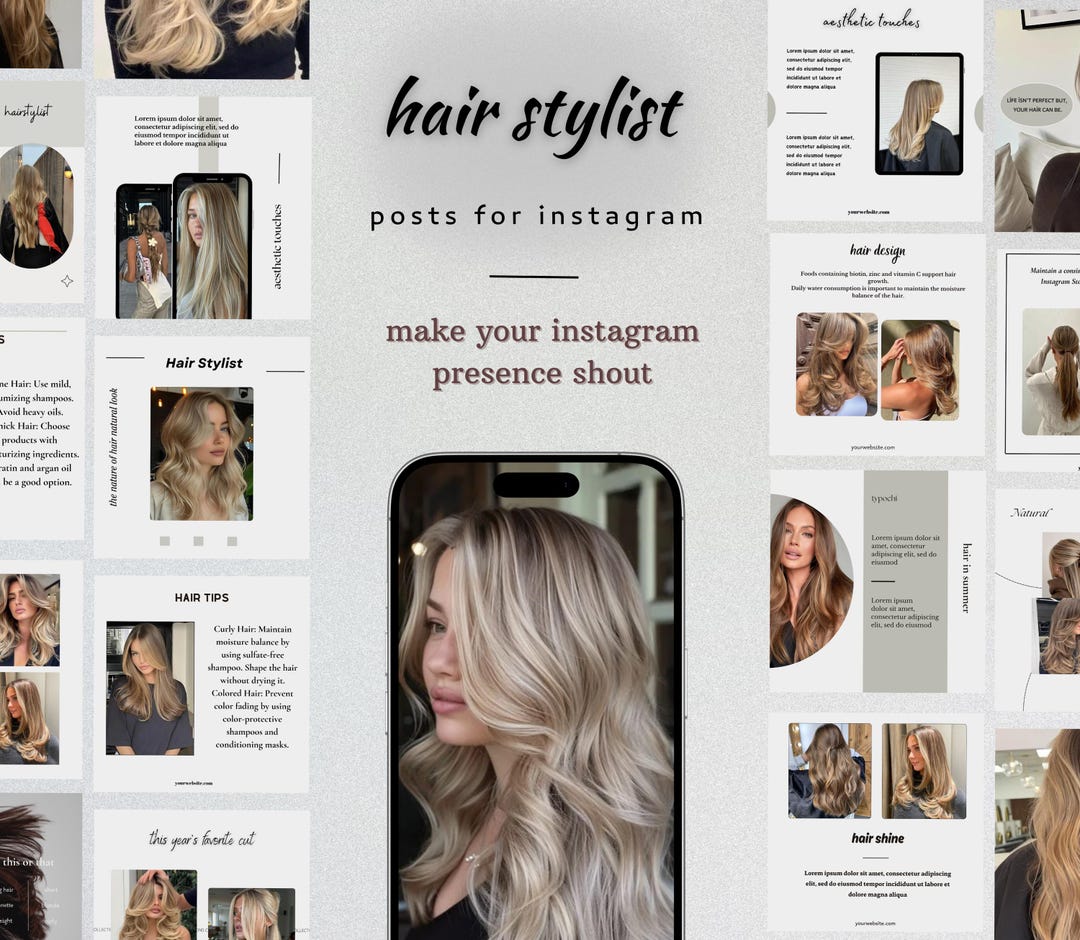 Hair Stylist Instagram Post Template, Templates for Hairdressers ...