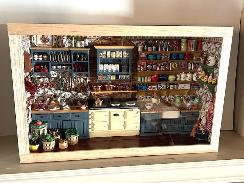 OOAK French Country Kitchen Dollhouse Miniature Room Box/diorama ...