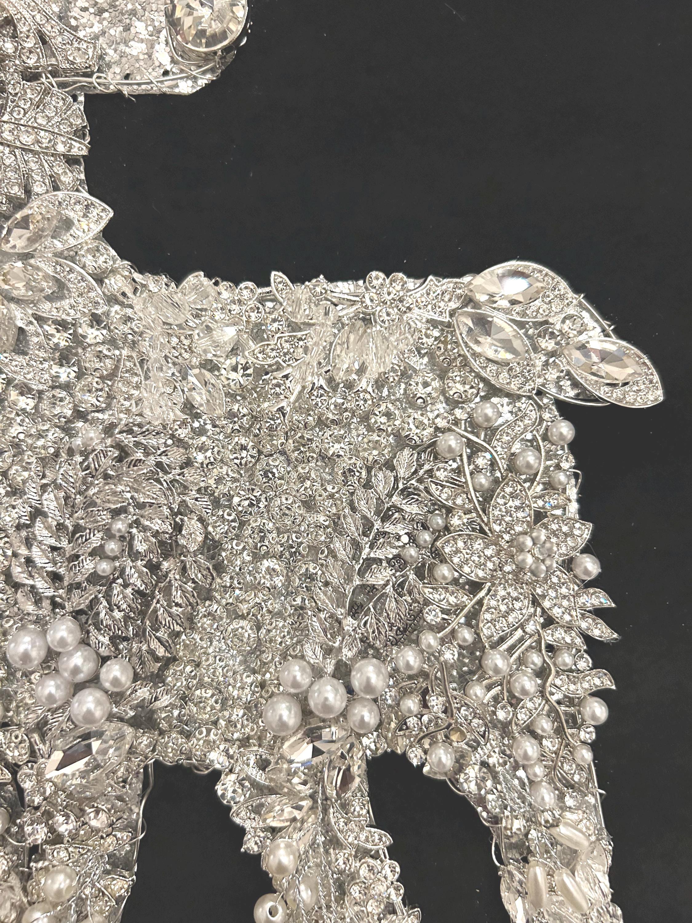 Large OOAK Jeweled Framed Jewelry Art Rhinestone Deer Facing Right - Etsy