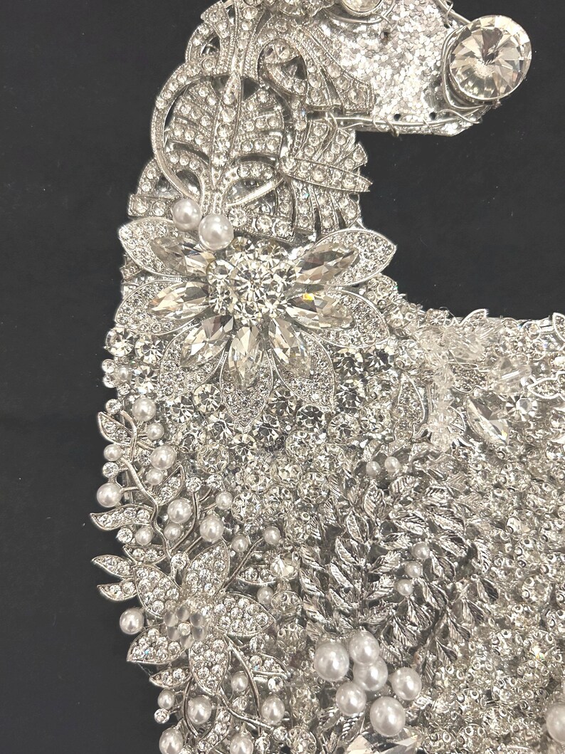Large OOAK Jeweled Framed Jewelry Art Rhinestone Deer Facing Right - Etsy