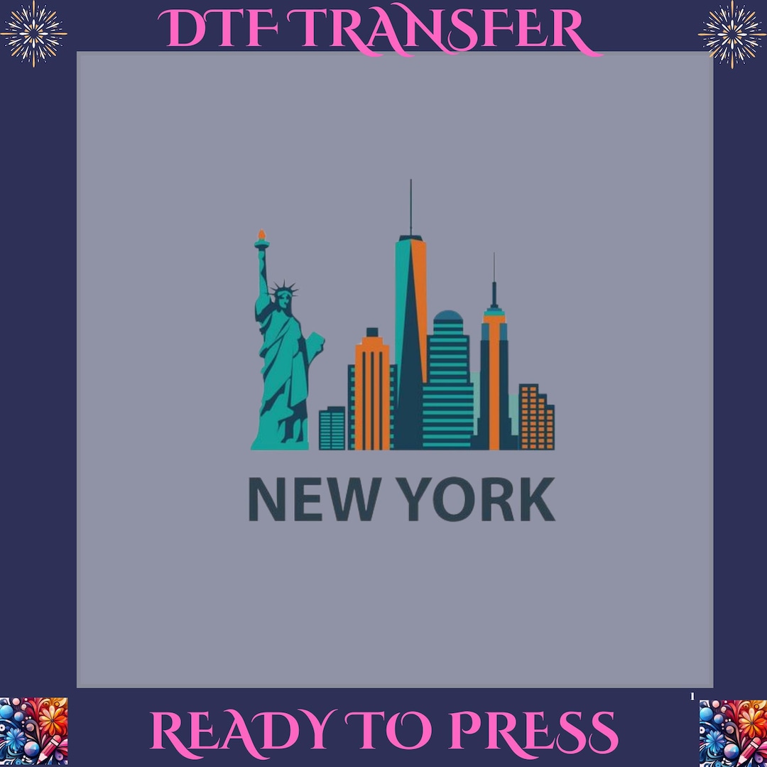 New York City Skyline DTF Transfer, USA NYC Travel Heat Transfer, New ...