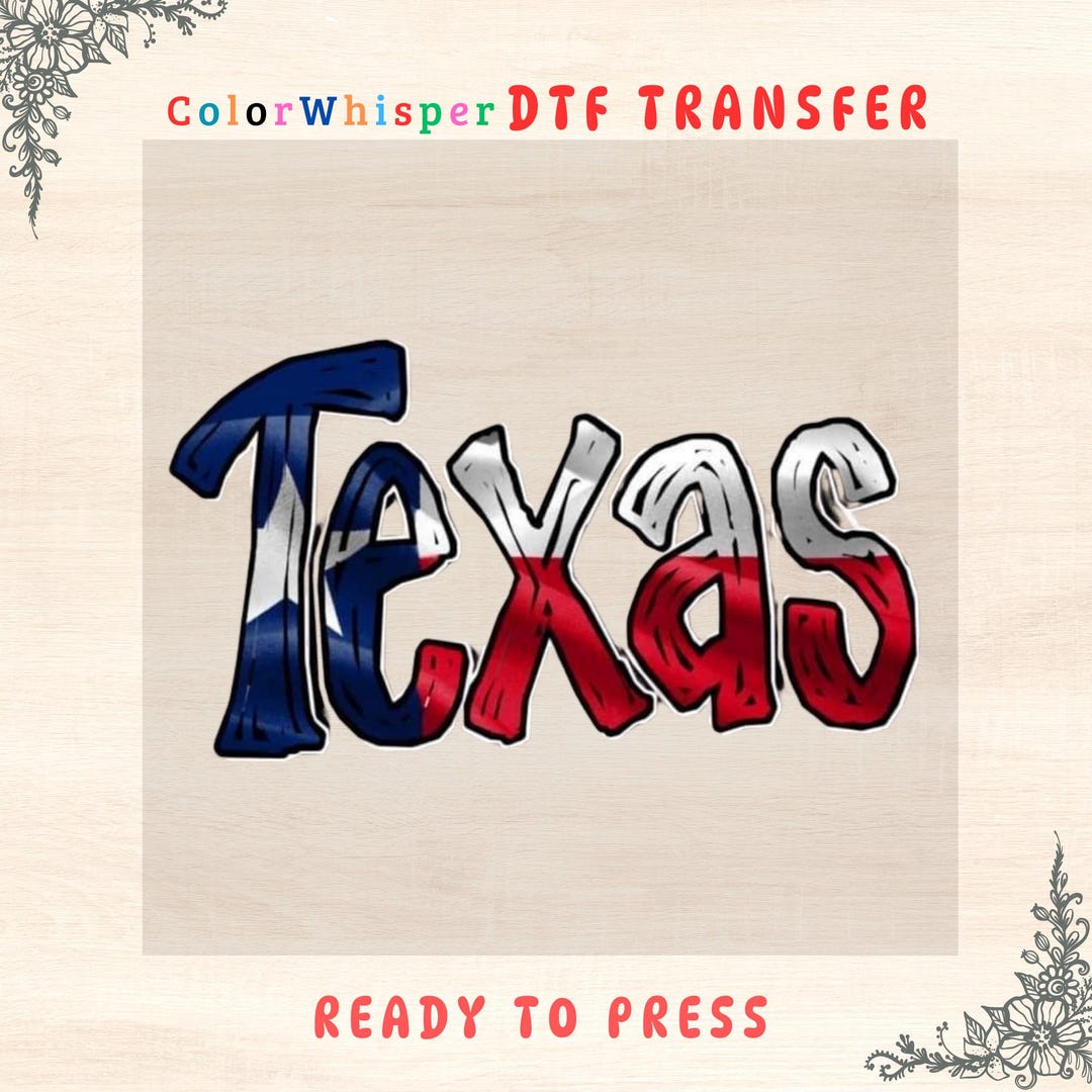 Texas DTF Transfer, Sublimation American Texas Design for Shirt Print ...
