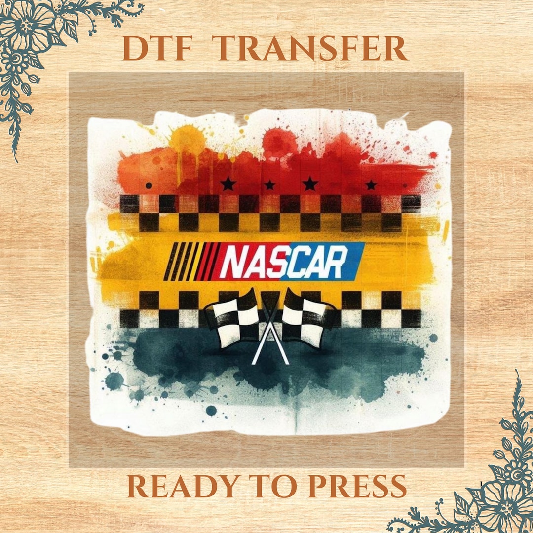 NASCAR Checkered Flag Heat Transfer: Racing Flame Design - Etsy