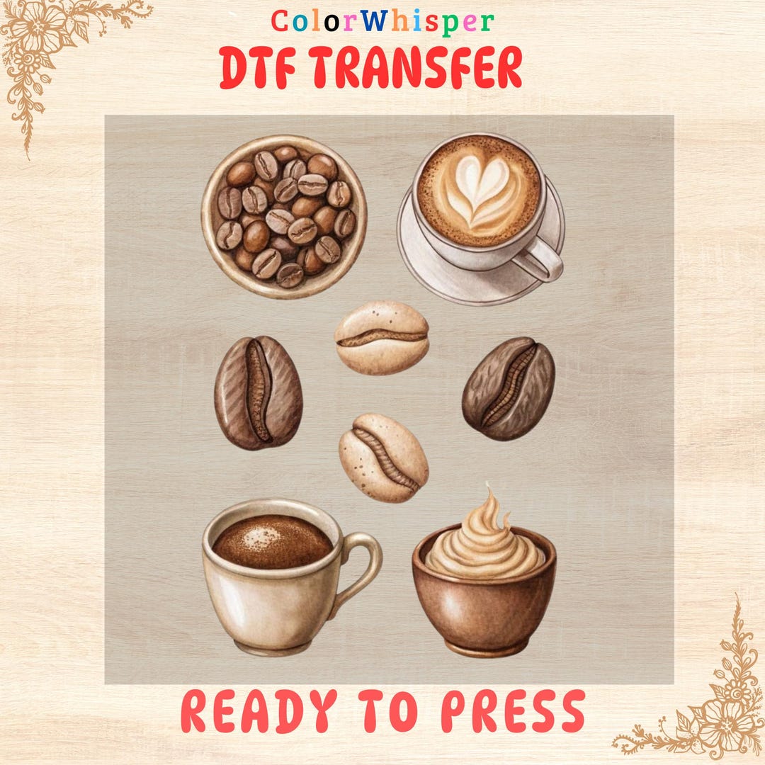 Coffee Art DTF Transfer: Heat Press Design for Shirts & Aprons - Etsy
