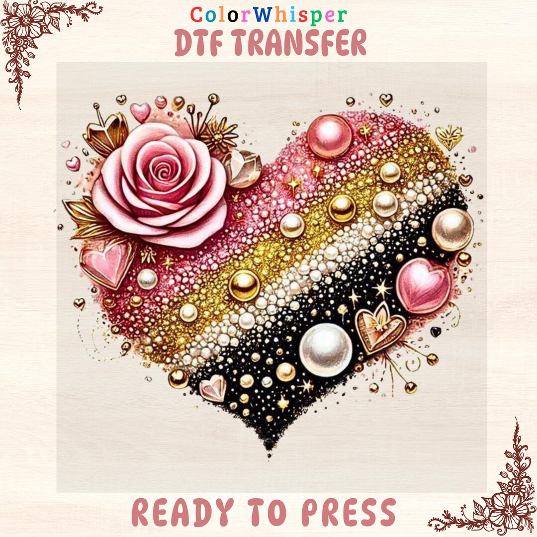 Sparkle Heart DTF Transfer: Glitter Valentine's Shirt Design - Etsy
