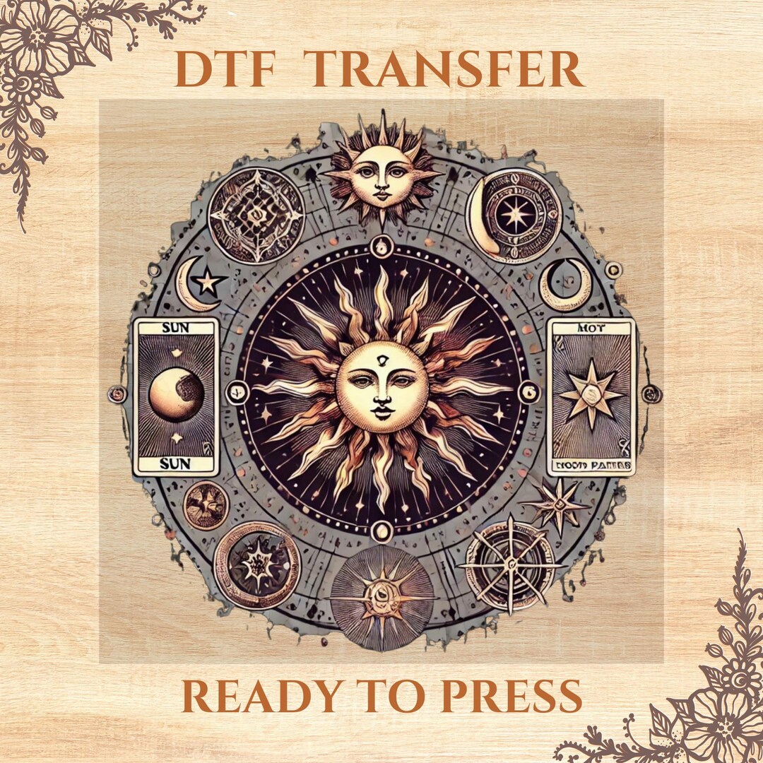 Mystical Sun and Moon DTF Transfer: Celestial Astrology Print - Etsy