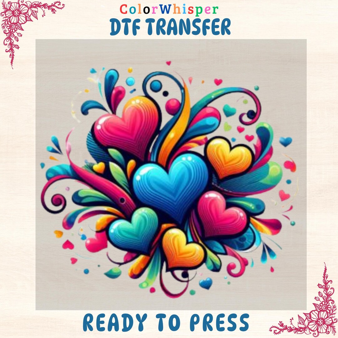 Abstract Hearts DTF Transfer: Custom Valentine's Day Shirt Design - Etsy