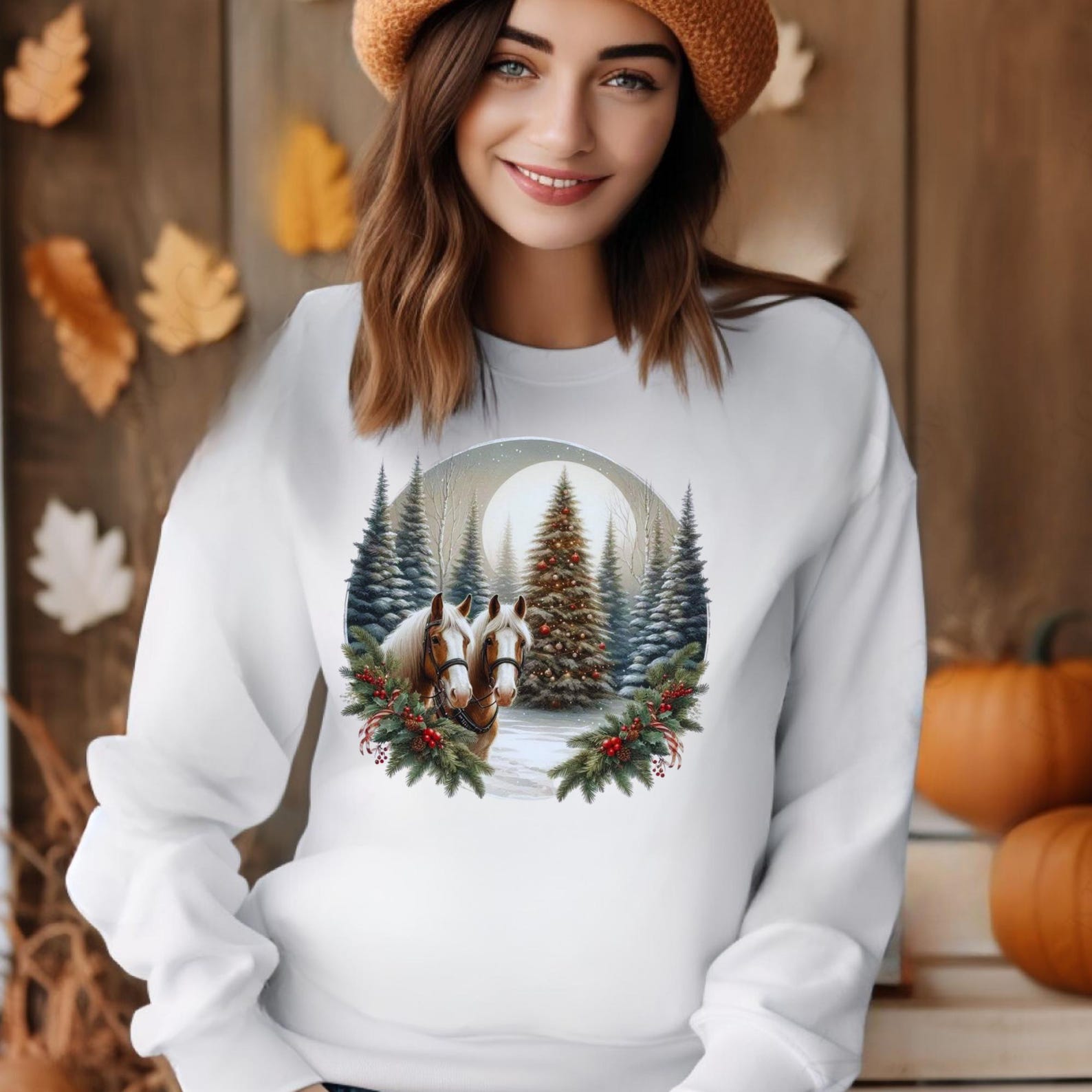 Winter Western Horses DTF Transfer • Christmas Cowboy Iron-on • DIY ...