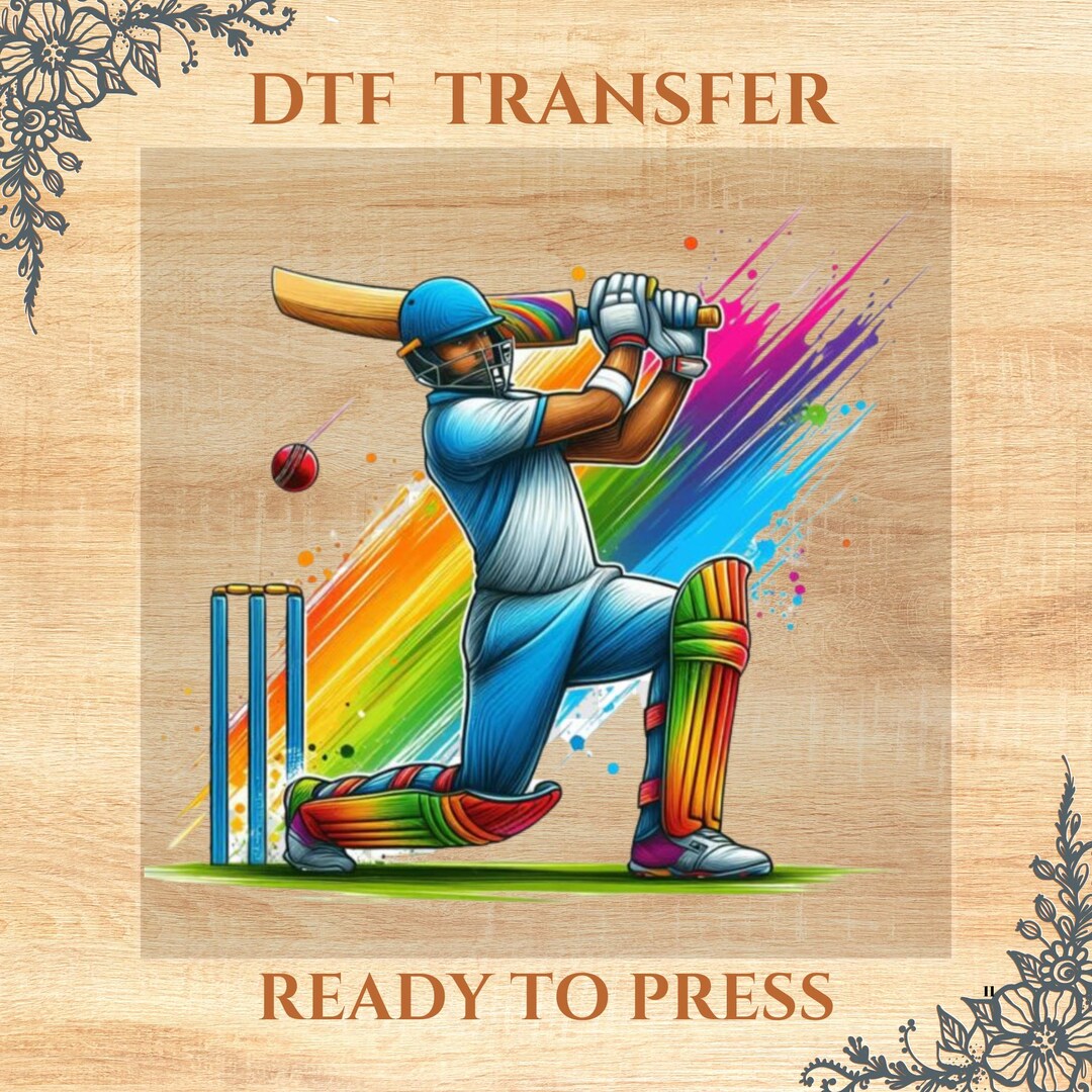 Colorful Cricket Player DTF Transfer: DIY Fabric Design - Etsy