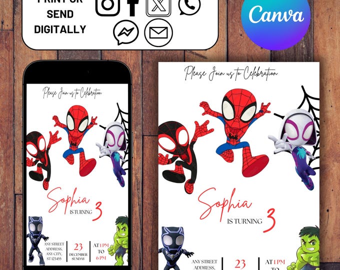Spidey und seine erstaunliche Freunde Geburtstagseinladung, Spidey ...