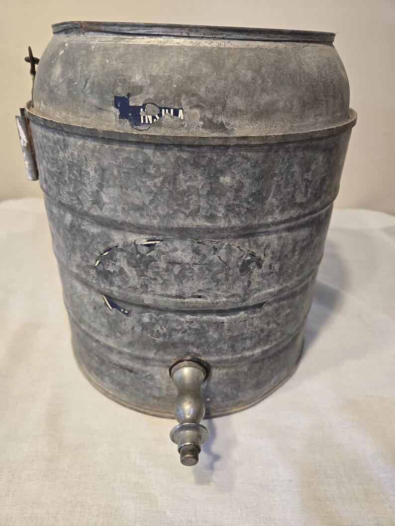 Vintage Galvanized Metal Water Cooler, Dispenser, With Spout, Man Cave ...