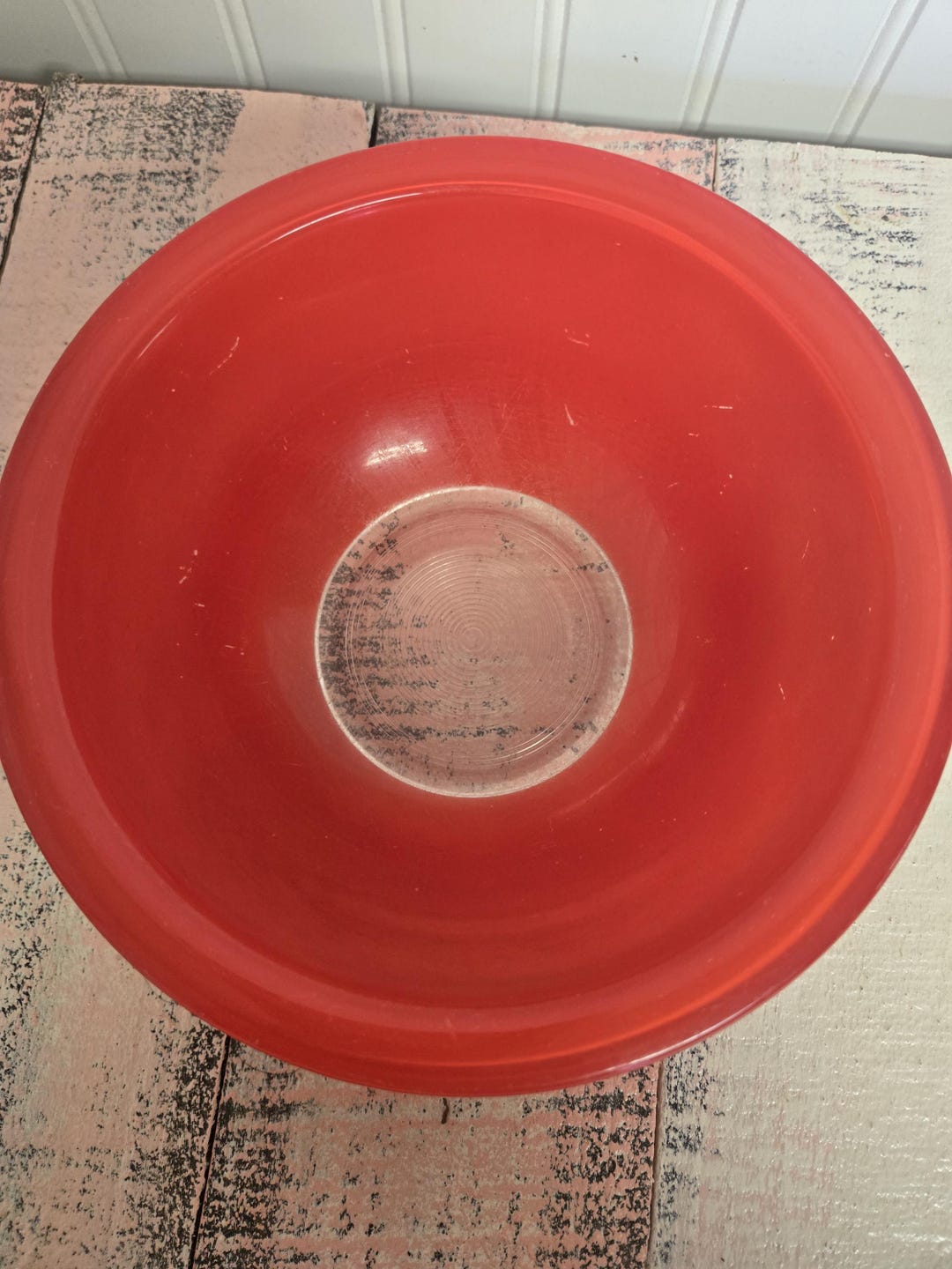 Vintage Pyrex Red Clear Bottom Mixing Bowl - Etsy