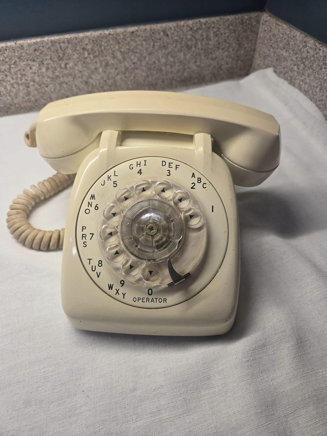 Vintage Automatic Electric Rotary Dial Telephone, Landline Phone, Tan ...