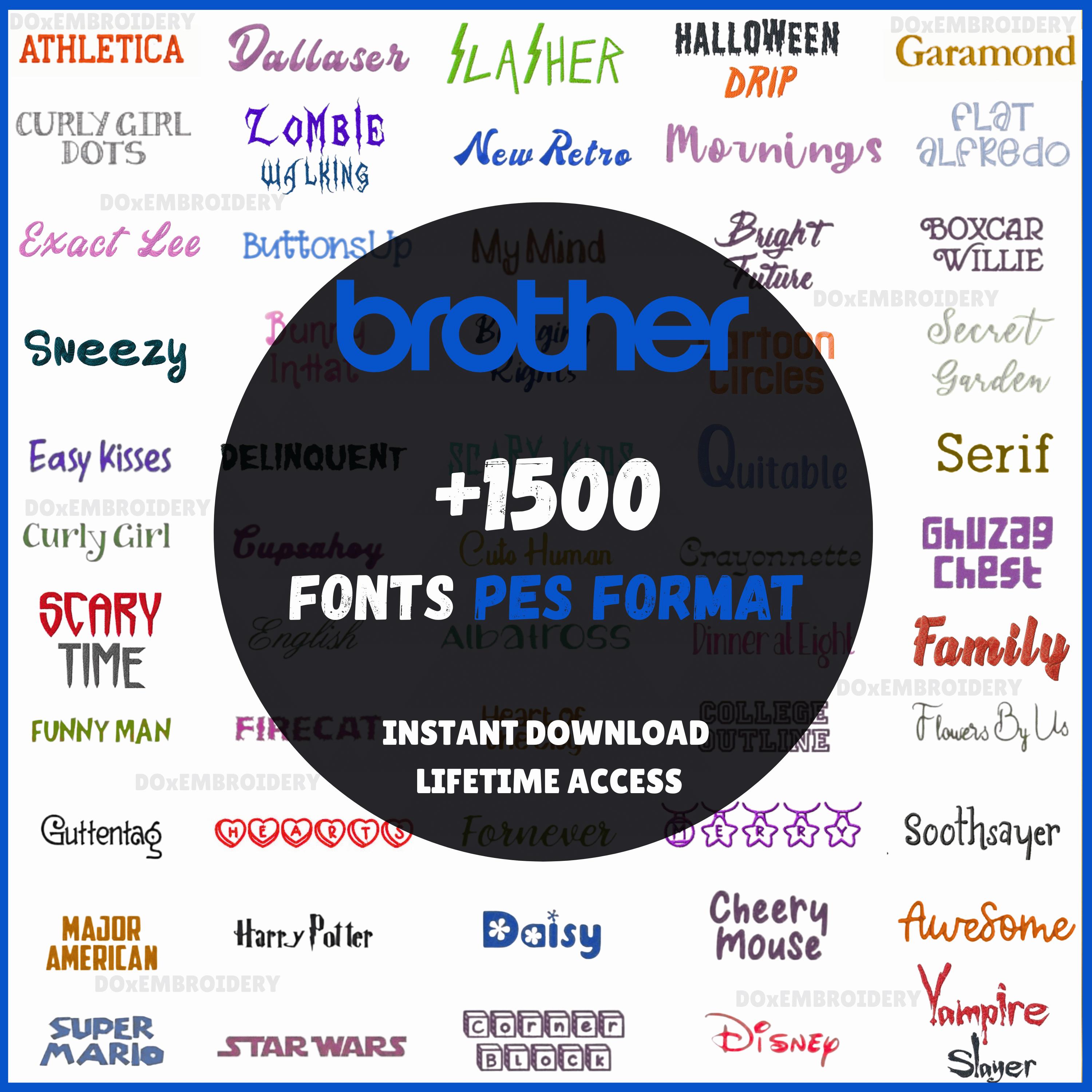 Machine Embroidery Fonts for Brother & Babylock –PES Format – Instant ...