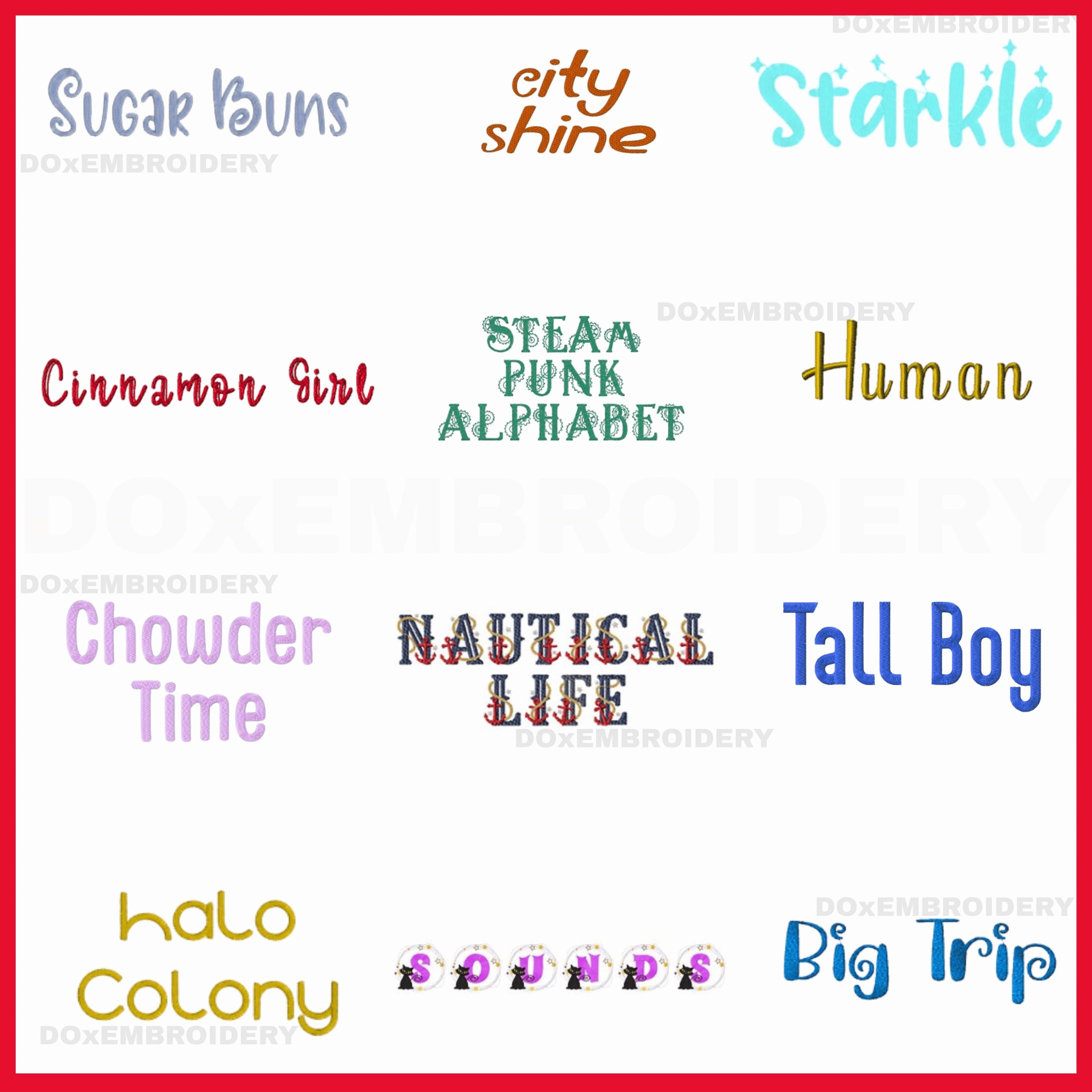 Machine Embroidery Fonts for Janome – JEF Format – Collection of 1500 ...