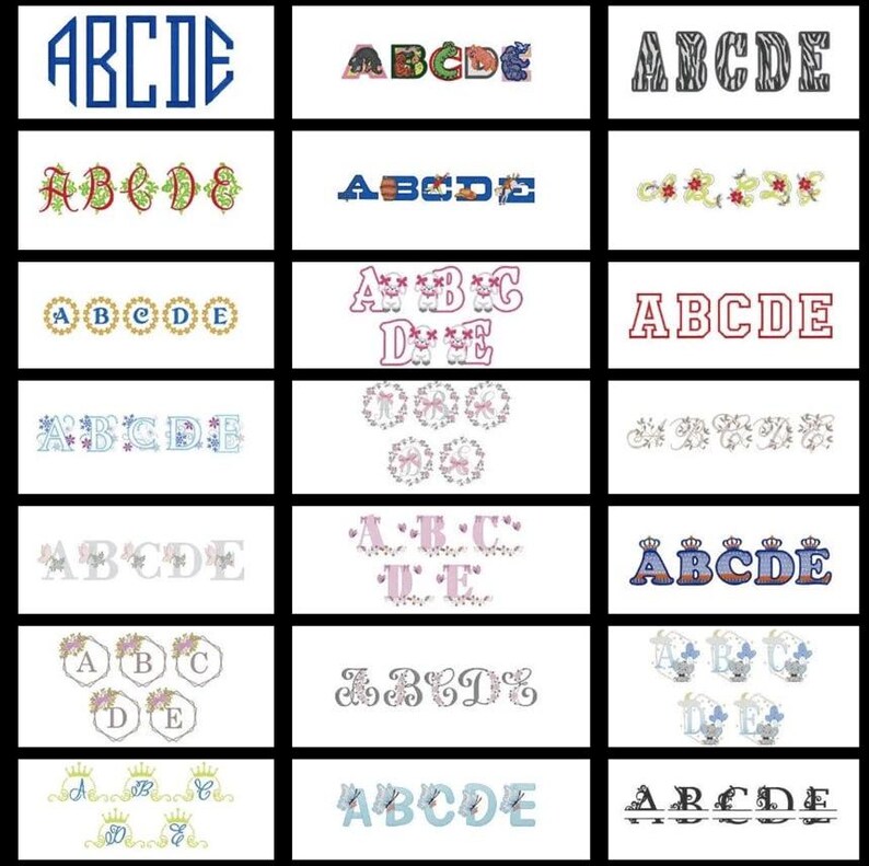 Machine Embroidery Fonts for Janome – JEF Format – Instant Download ...