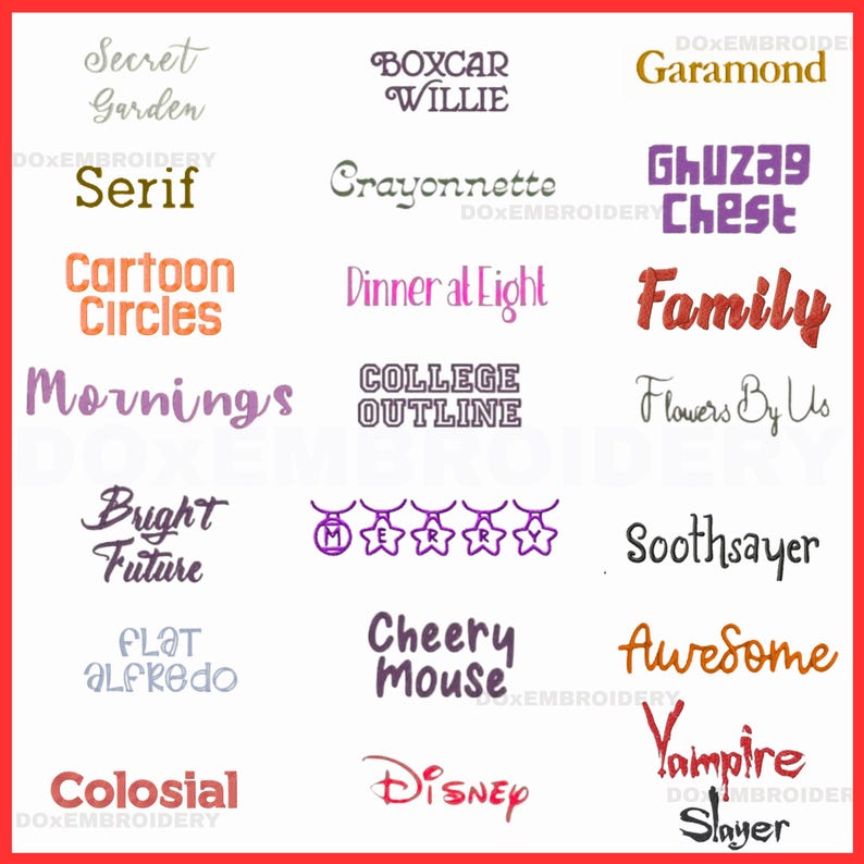 Machine Embroidery Fonts for Janome – JEF Format – Collection of 1500 ...