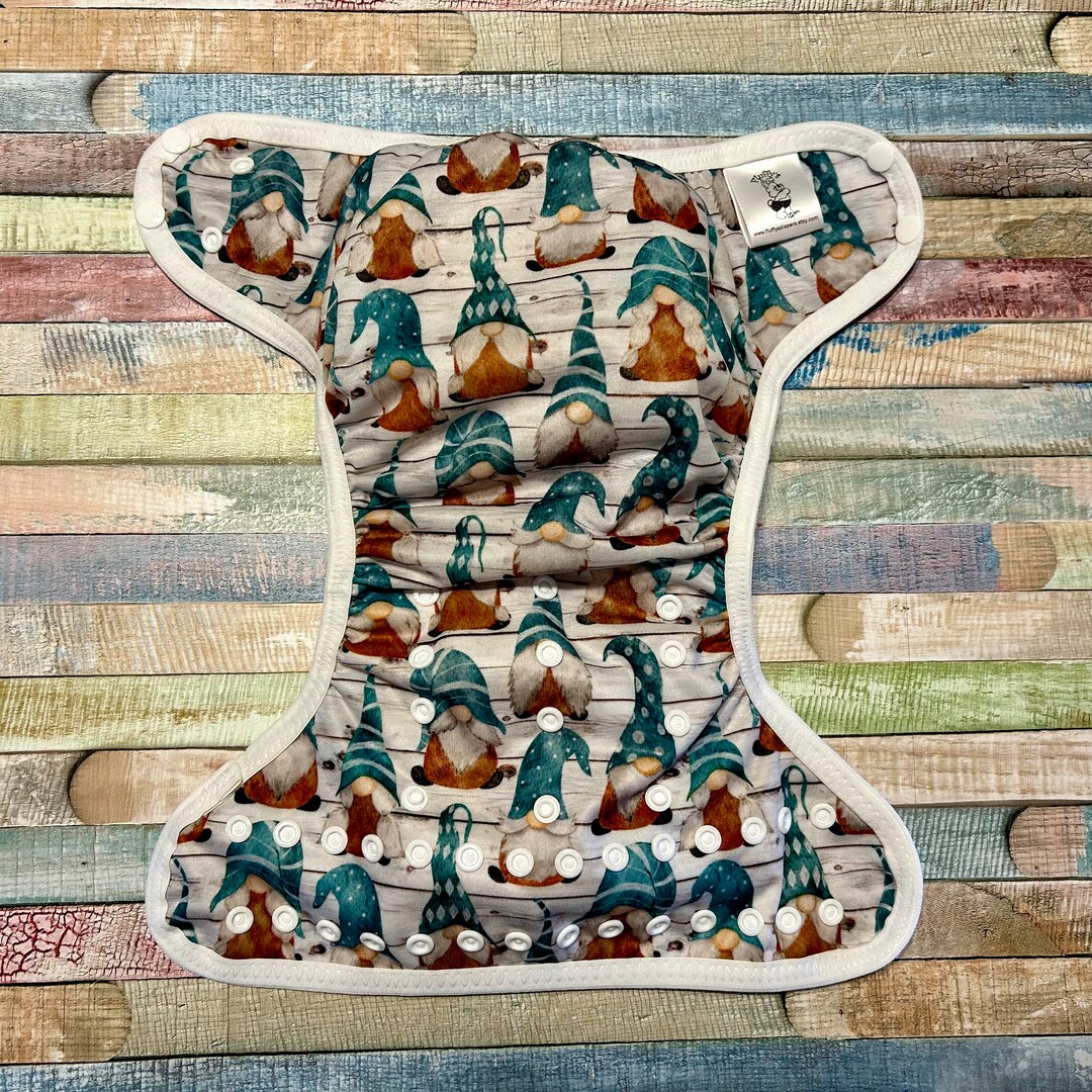 OS Christmas Gnomes PUL Cloth Diaper Cover With Snaps, Ready to Ship - Etsy