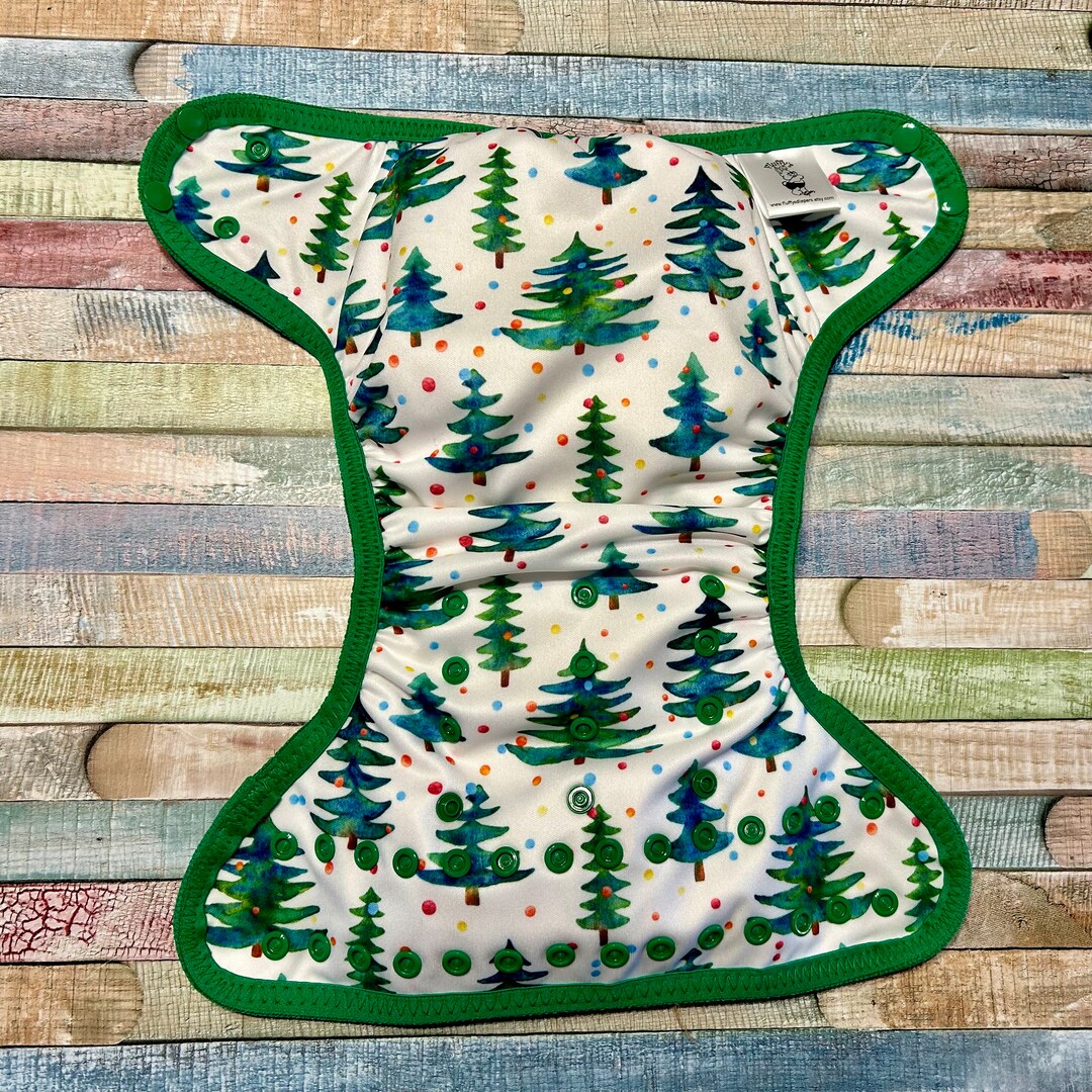 OS Christmas Trees PUL Cloth Diaper Cover With Snaps Ready to - Etsy
