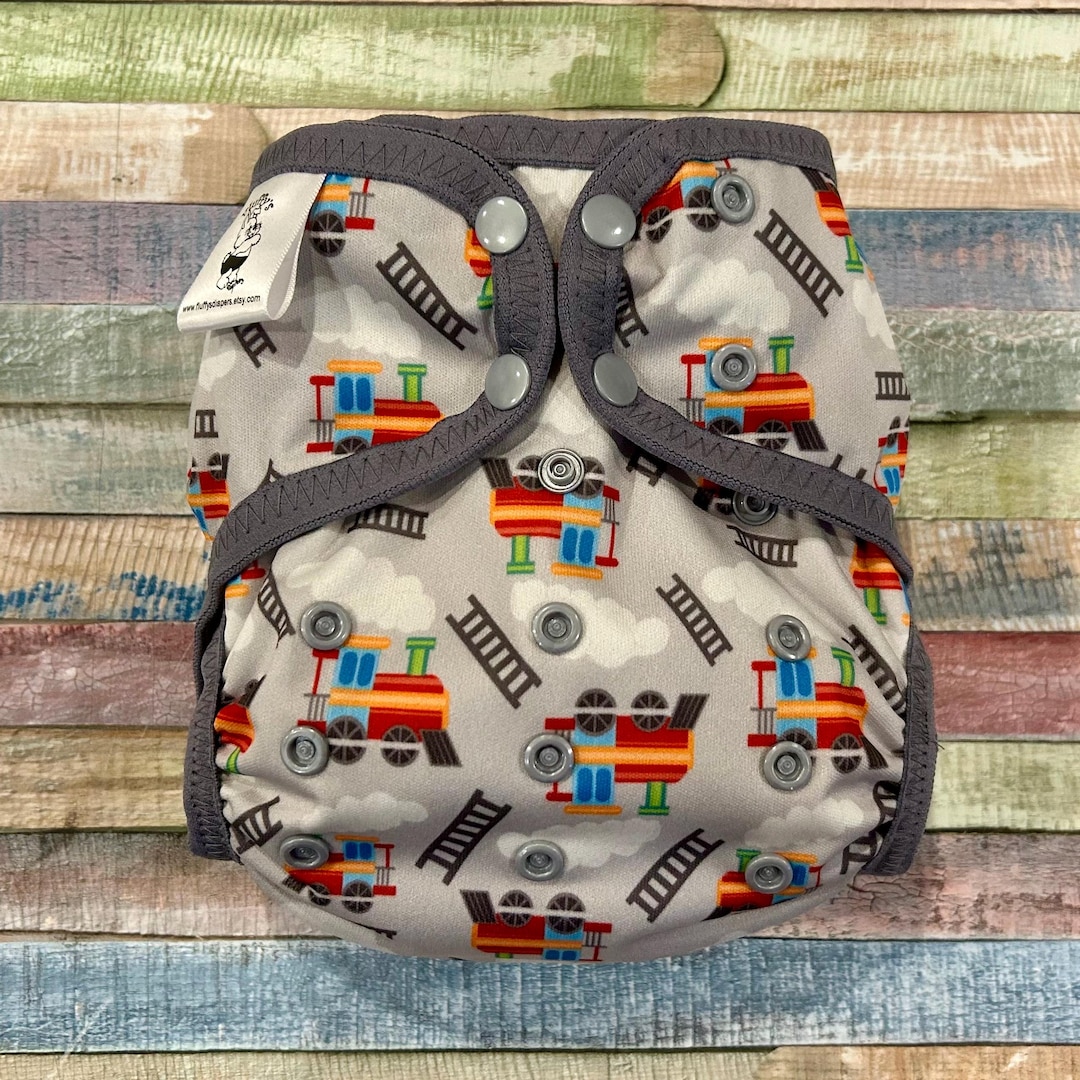 OS Toy Trains Polyester PUL Cloth Diaper Cover With Snaps Ready to Ship ...