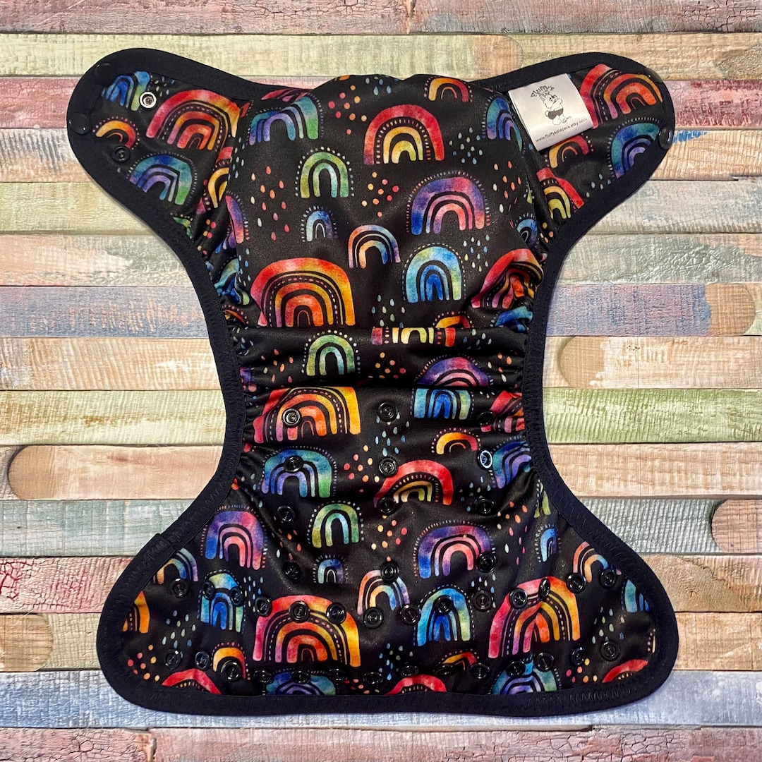 Watercolor Rainbow PUL Cloth Diaper Cover XS/NB, Small, Medium, Large ...