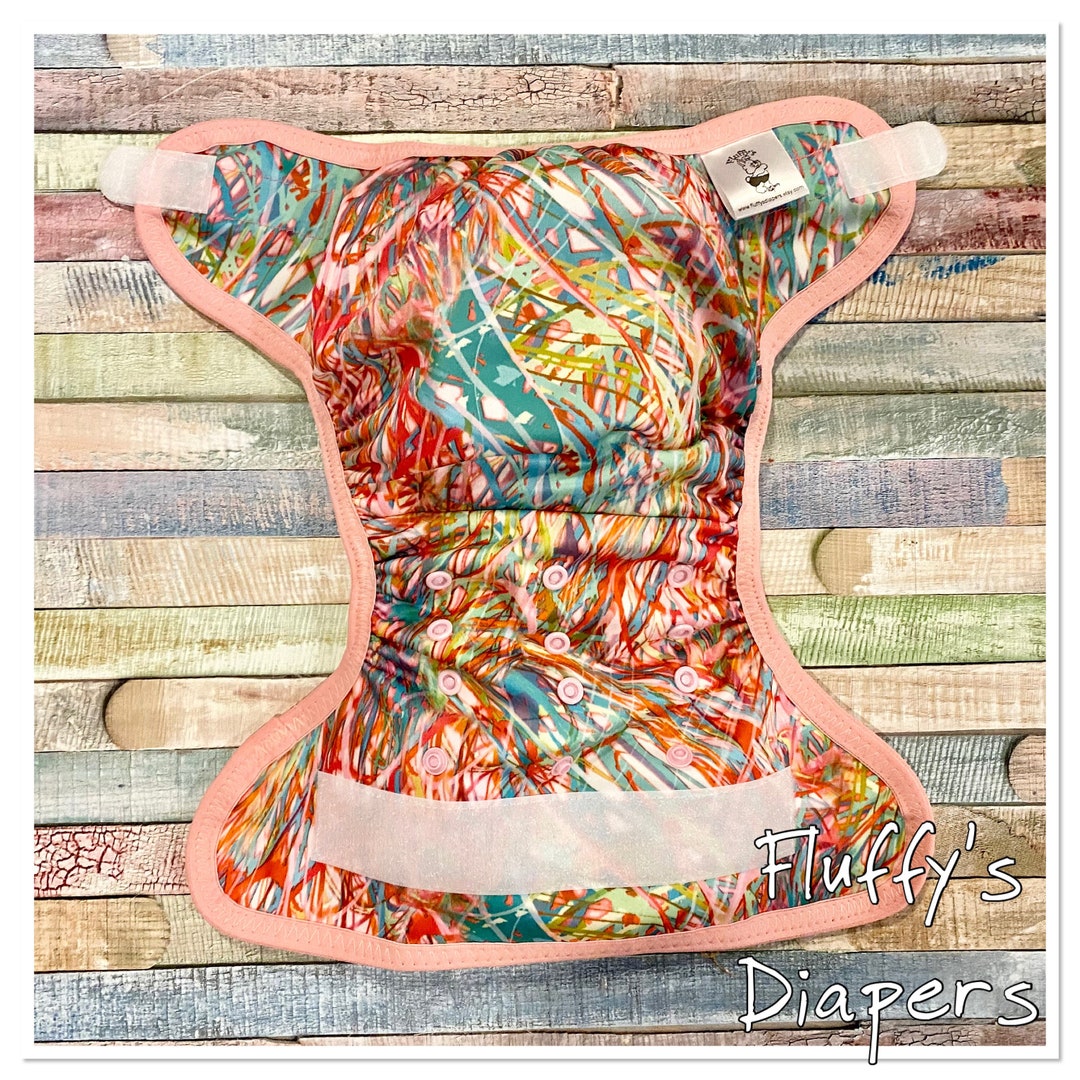 Spin Art Cloth Diaper Cover With Snaps or Hook and Loop XS Newborn ...
