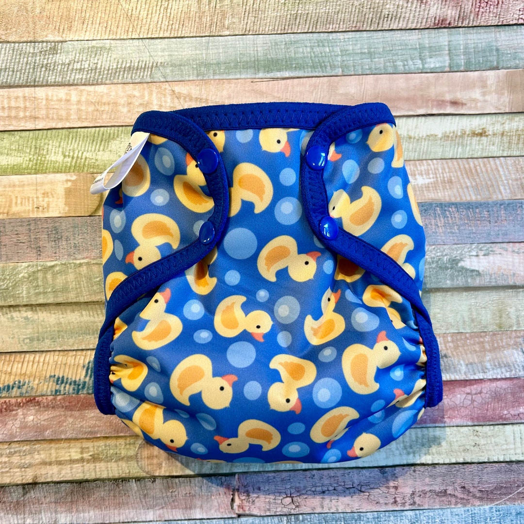 XS Newborn Rubber Duck PUL Cloth Diaper Cover With Hook & Loop or Snaps ...
