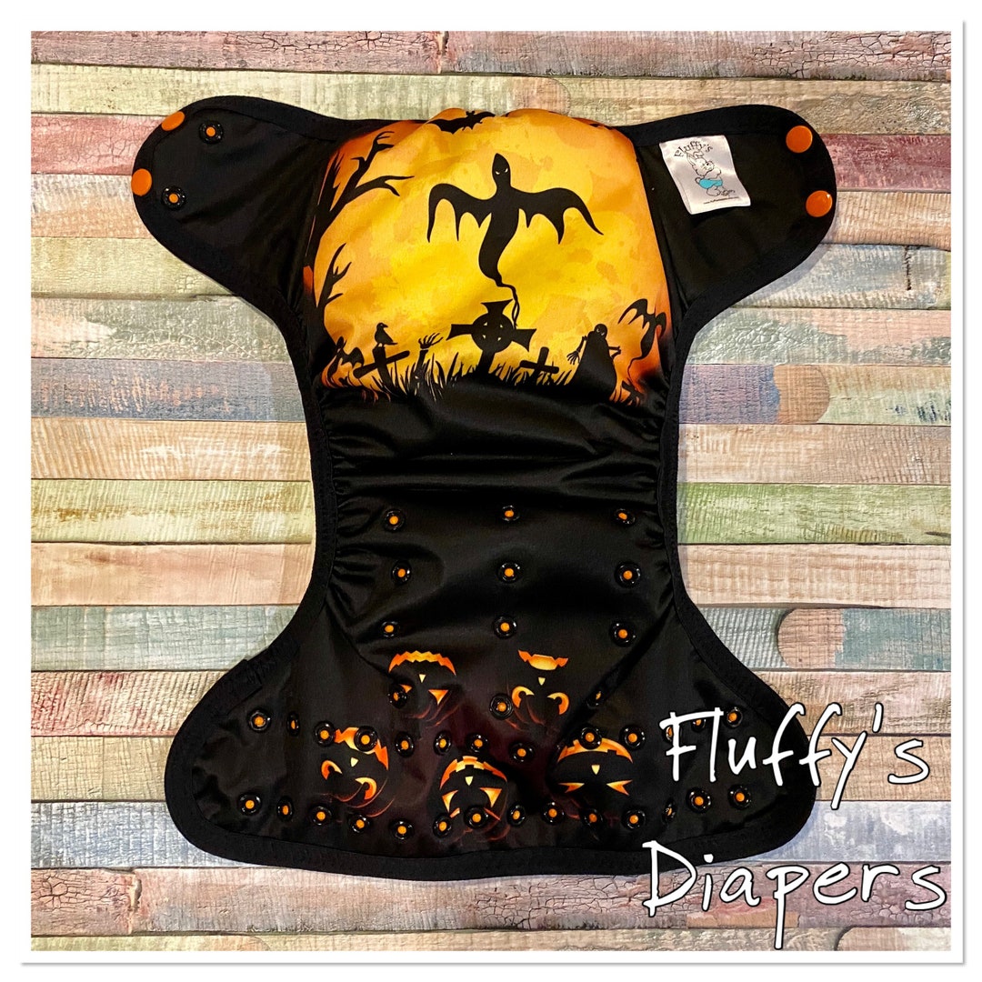 OS Spooky Halloween PUL Cloth Diaper Cover With Snaps - Etsy