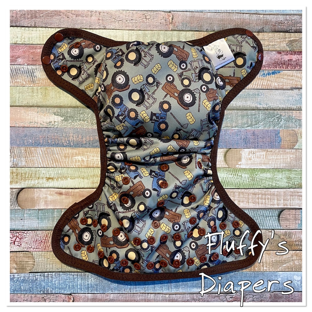 Tractor PUL Cloth Diaper Cover With Snaps or Hook and Loop. Xs/newborn ...