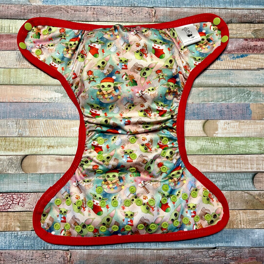 OS Christmas Alien Toss PUL Cloth Diaper Cover With Snaps, Ready to ...