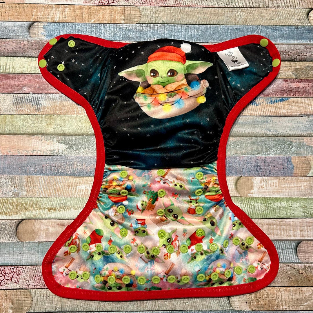 OS Christmas Alien PUL Cloth Diaper Cover With Snaps Ready to - Etsy