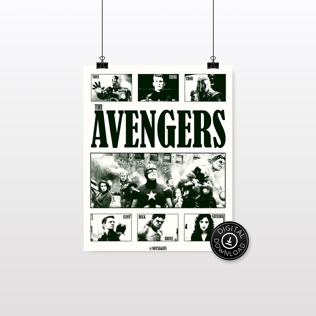 The Avengers Marvel Poster Digital Download - Etsy