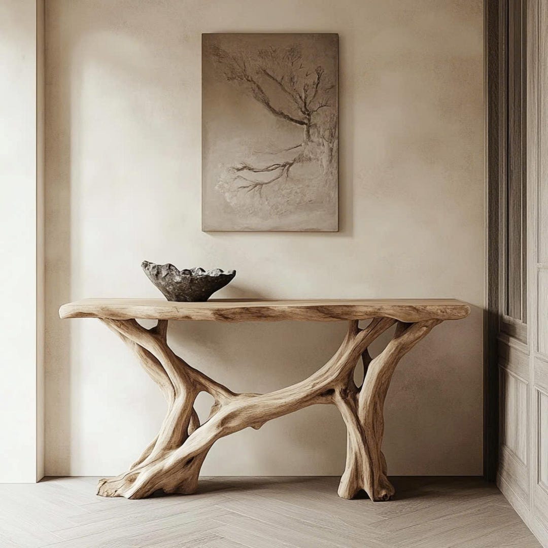 Rustic Entryway Table – Solid Wood With Natural Finish - Etsy