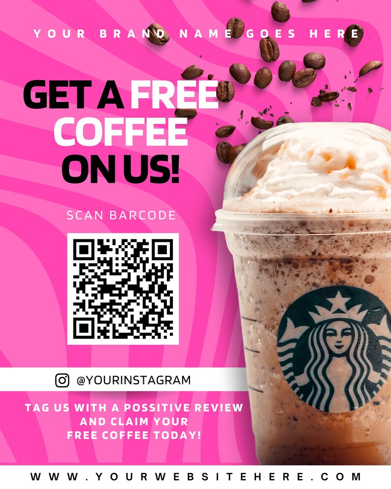 Free Coffee Flyer Template | Pink Giveaway Instagram Post | Starbucks ...