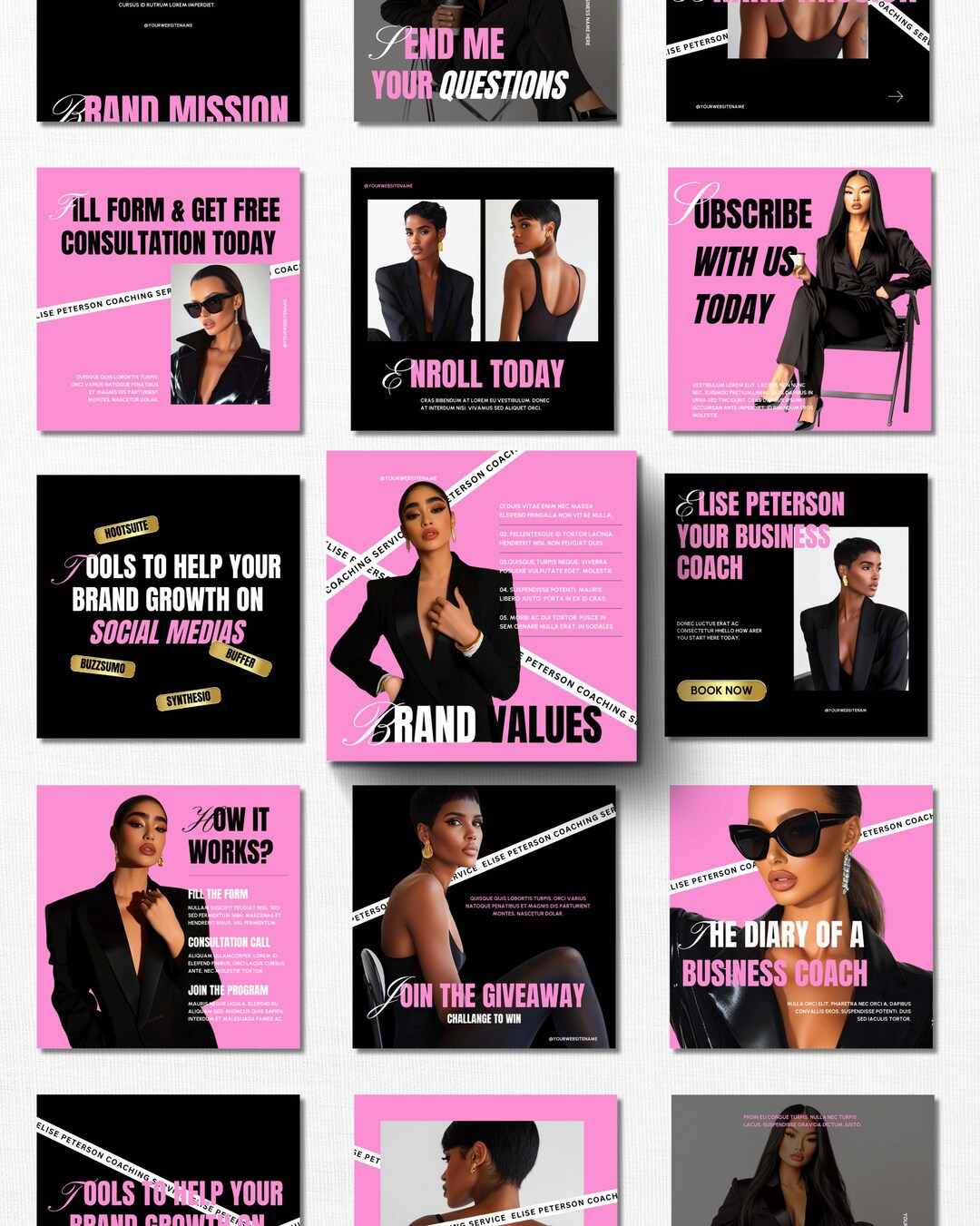 Luxury Instagram Coaching Social Media Templates for Female ...