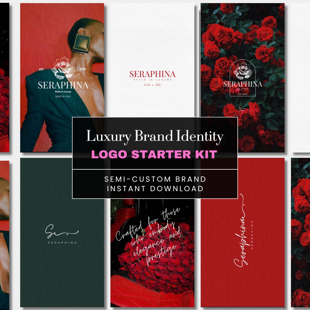 Luxury Brand Identity Logo Starter Kit | Feminine Branding Design ...