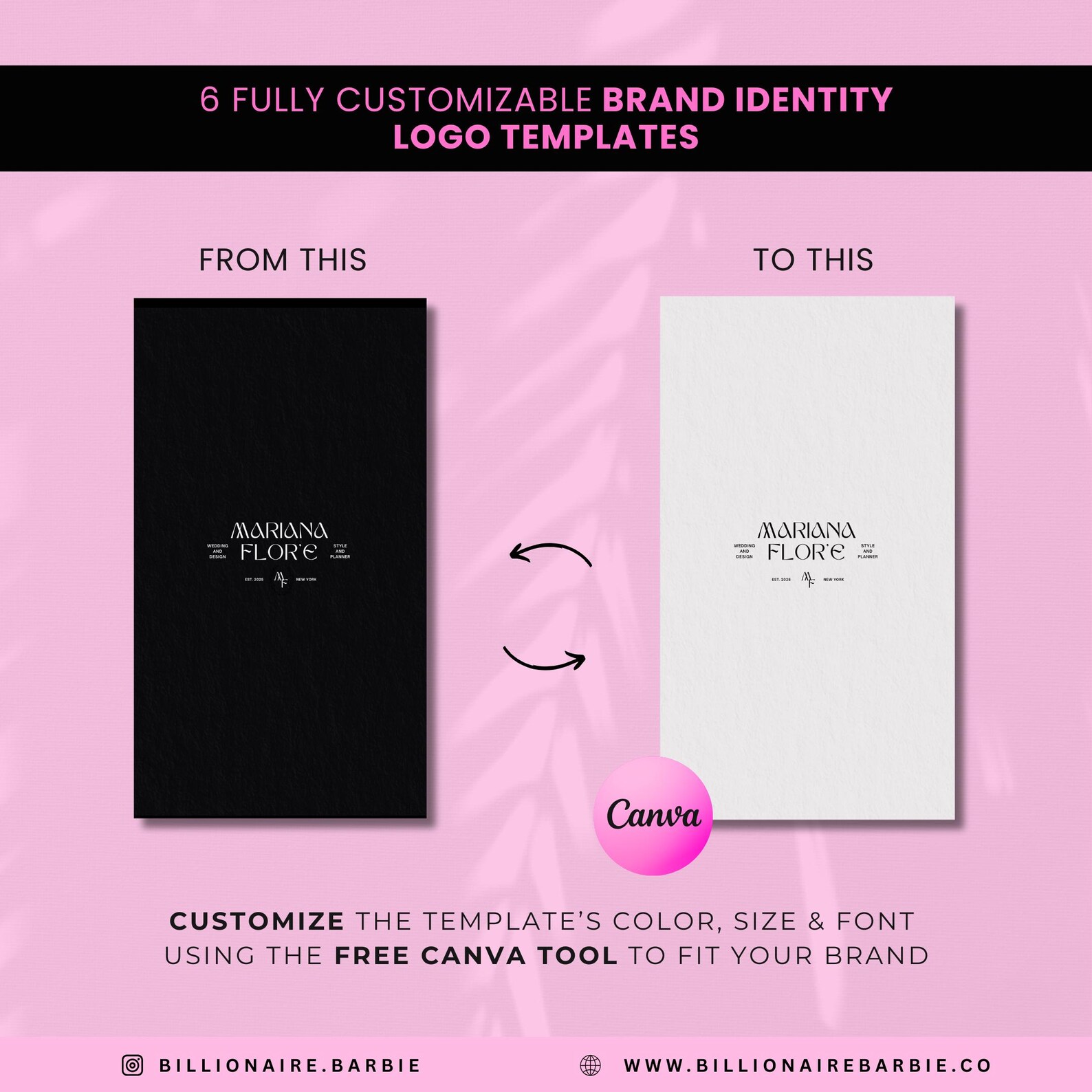 Luxury Brand Identity Logo Starter Kit | Feminine Branding Design ...