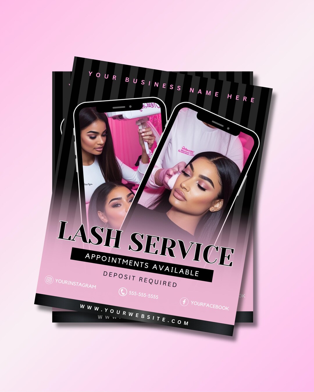 Lash Tech Flyer | Customizable Canva Template | Editable Event Sales ...