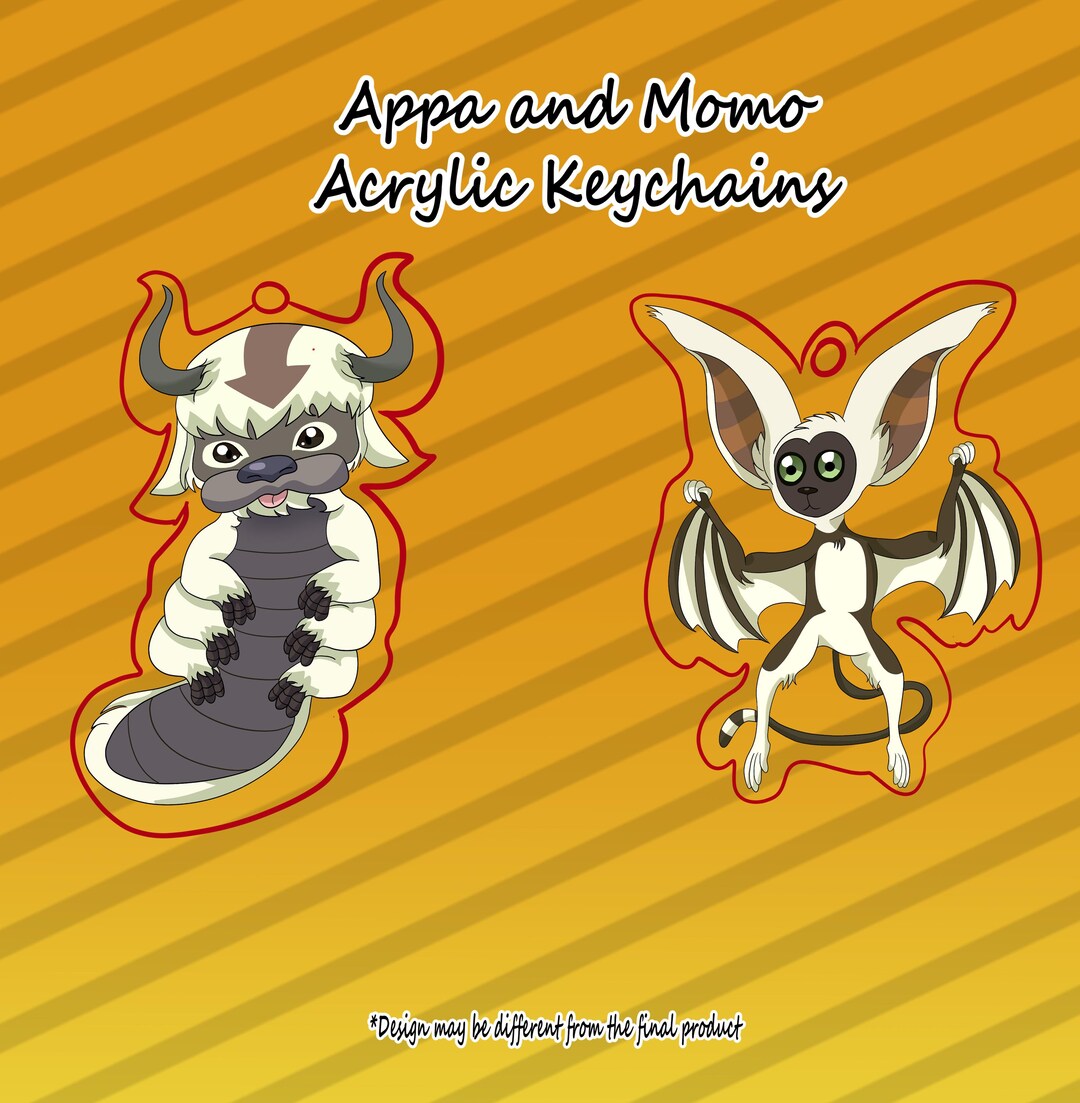 PREORDER-AVATAR the Last Airbender Appa and Momo Acrylic Keychains - Etsy