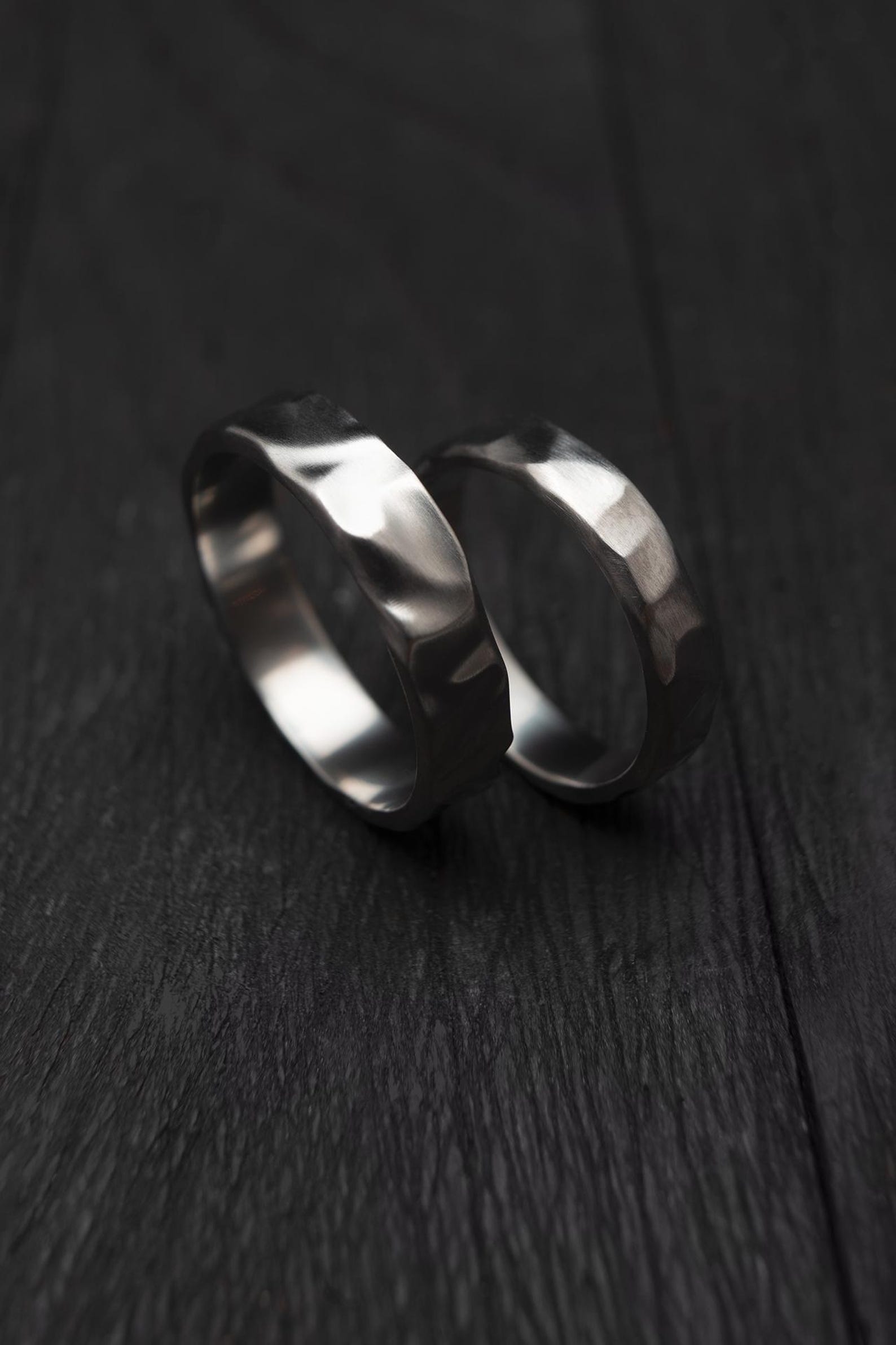 Titanium Wedding Rings Hypno Pattern Minimalistic Titanium Ring Glossy ...